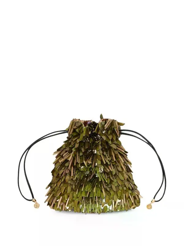 La DoubleJ Dustbag Pochette Embroidered - Green