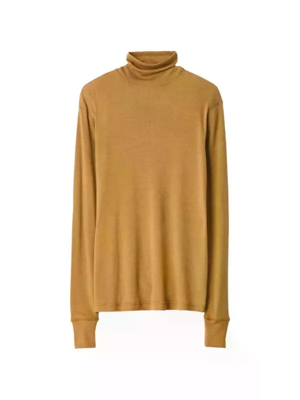 LEMAIRE Stand Collar Wool Silk Jersey Top - Neutrals