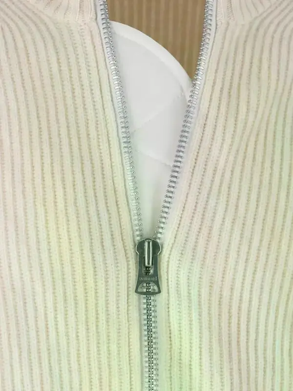Sacai Ribbed Zip-up Cardigan