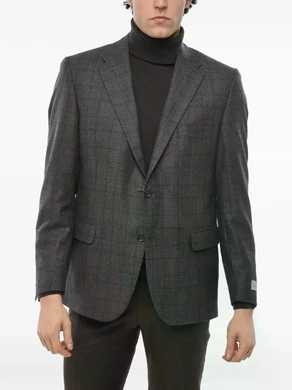Corneliani Nino Danieli Checked-pattern Blazer - Brown