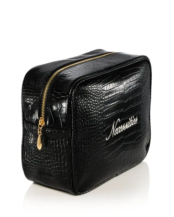 ABBODE Necessities Croc Embossed Faux Leather Pouch