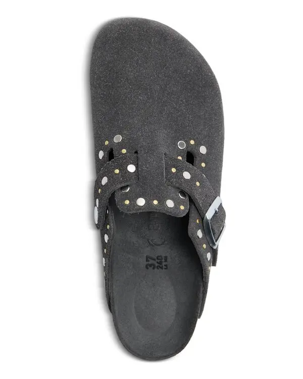 BIRKENSTOCK Suede Boston Rivets Clogs