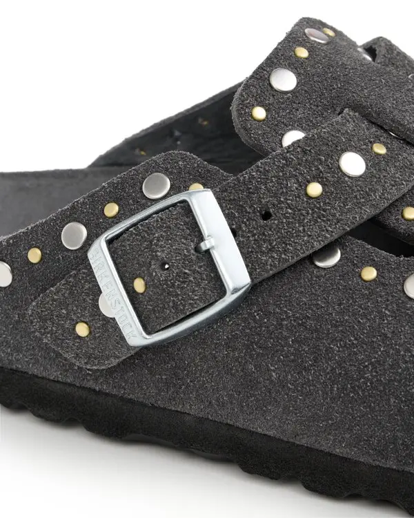 BIRKENSTOCK Suede Boston Rivets Clogs