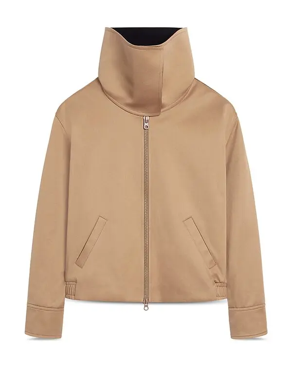 COURREGES High Collar Cotton Canvas Blouson Jacket - Tape