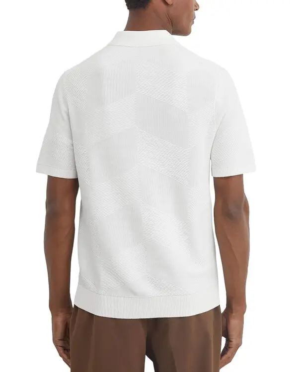 REISS Leigham Half Zip Chevron Knot Sweater Polo