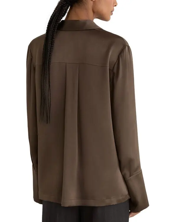 REISS Marina Silk V Neck Top