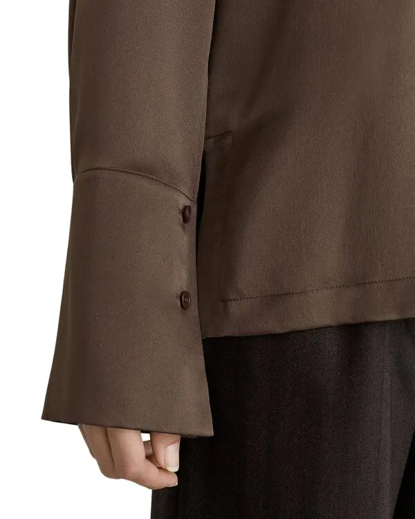REISS Marina Silk V Neck Top