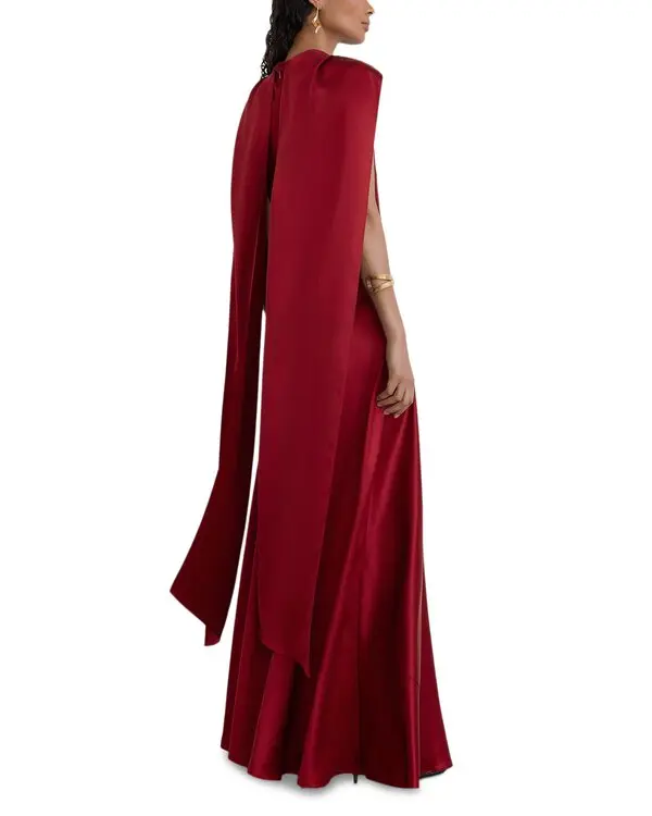 REISS Satin Cape Maxi Dress