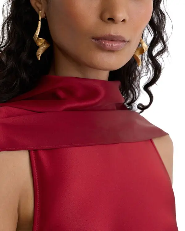 REISS Satin Cape Maxi Dress