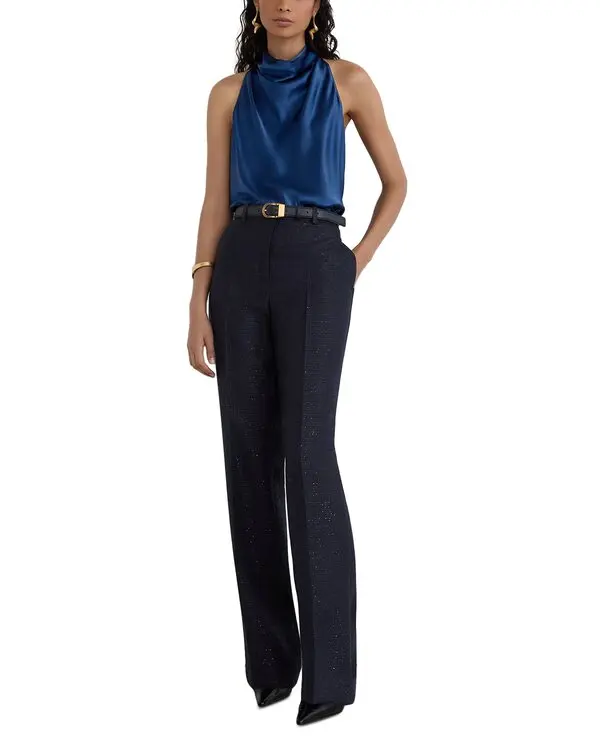 REISS Cowl Neck Silk Top