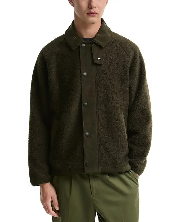 Barbour Transport Fleece Button Jacket - Sage
