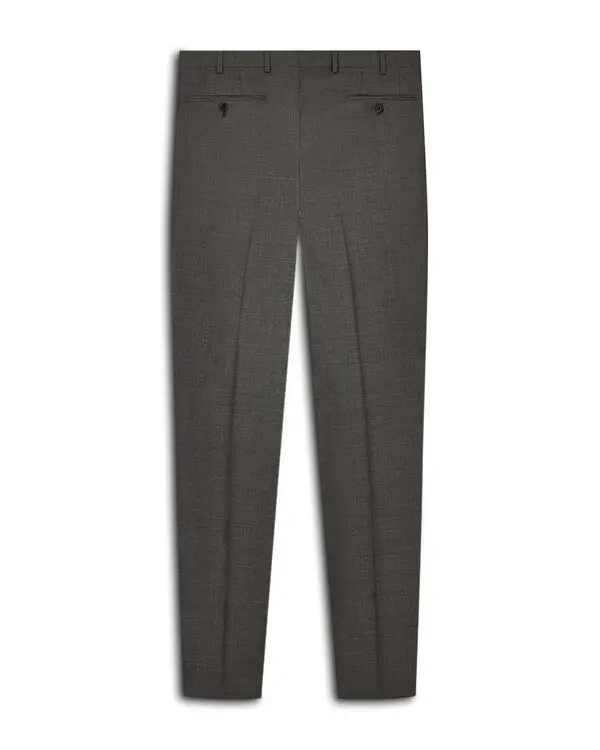 Emporio Armani Regular Fit Brown Melange Wool Trousers
