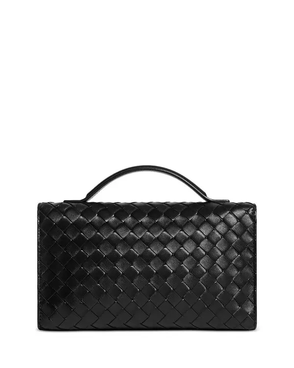 Bottega Veneta Andiamo Intrecciato Top Handle Bag - Black/muse Brass