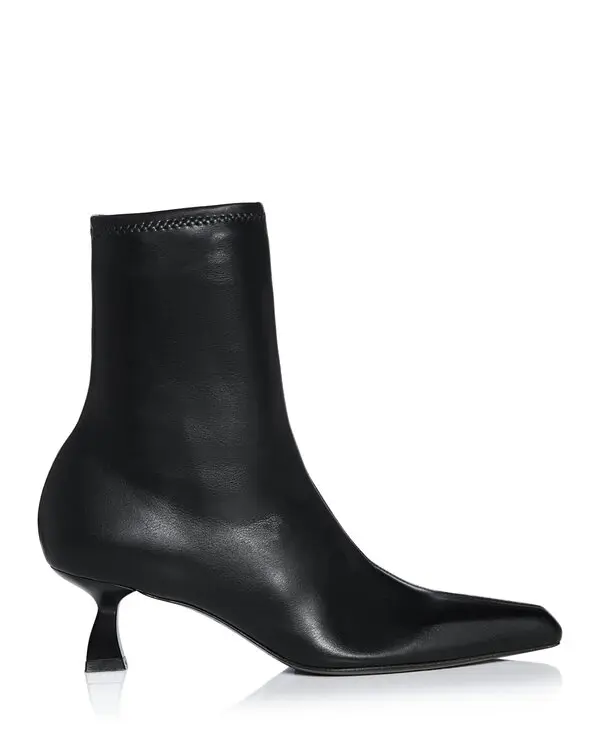 NODALETO Stretch Faux Leather Ankle Boots