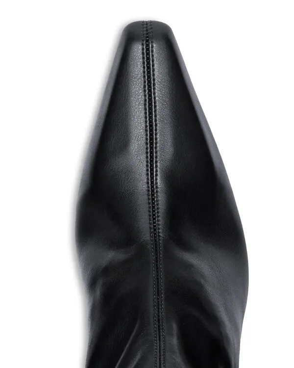 NODALETO Stretch Faux Leather Ankle Boots