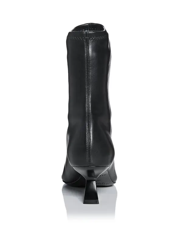 NODALETO Stretch Faux Leather Ankle Boots