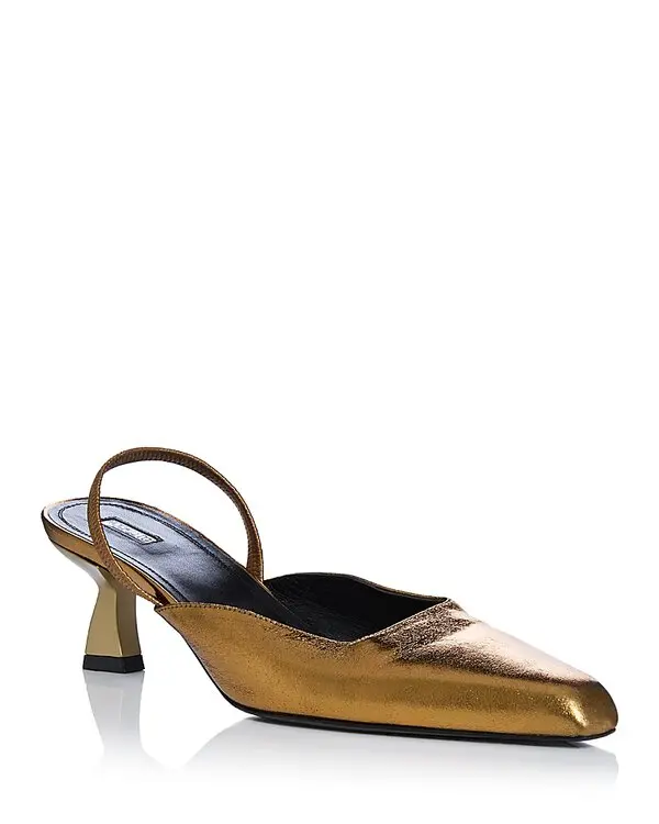 NODALETO Dona Slingback Leather Pumps - Bronze
