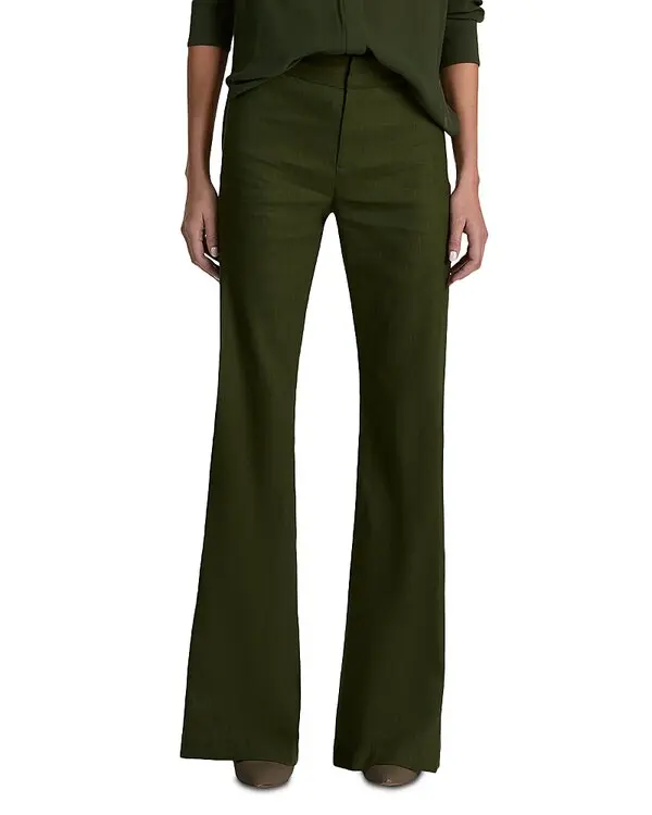 Alice + Olivia Andrew Mid Rise Bootcut Slim Pants - Dark Fern
