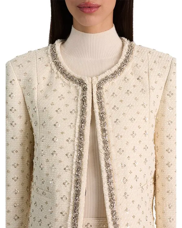 Alice + Olivia Thomasina Cropped Embellished Jacket
