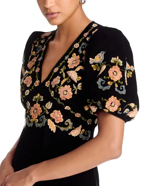 Sea Alessandra Embroidered Bodice Midi Dress