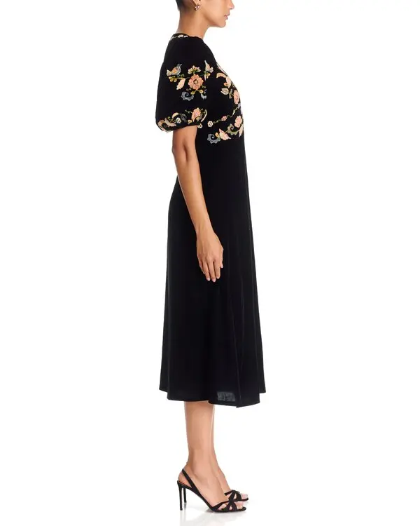 Sea Alessandra Embroidered Bodice Midi Dress