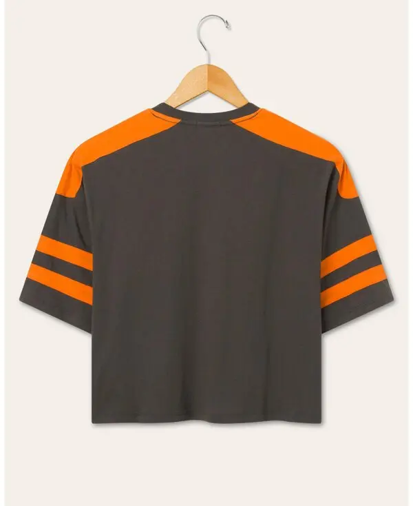Junk Food Clothing Cincinnati Bengals Striped Bling Crop Tee