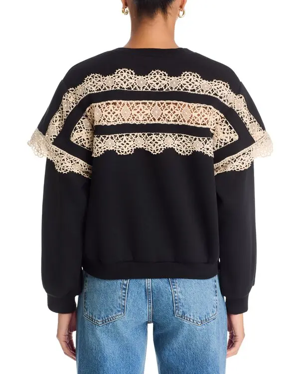 Sea Jemima Cotton Lace Trim Sweatshirt