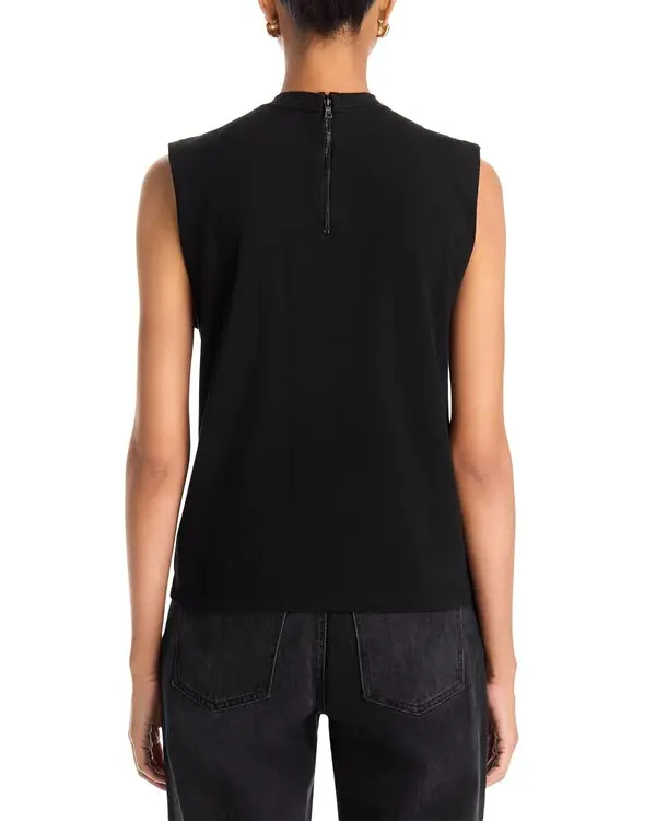 Alice + Olivia Micah Cotton Embellished Sleeveless Top