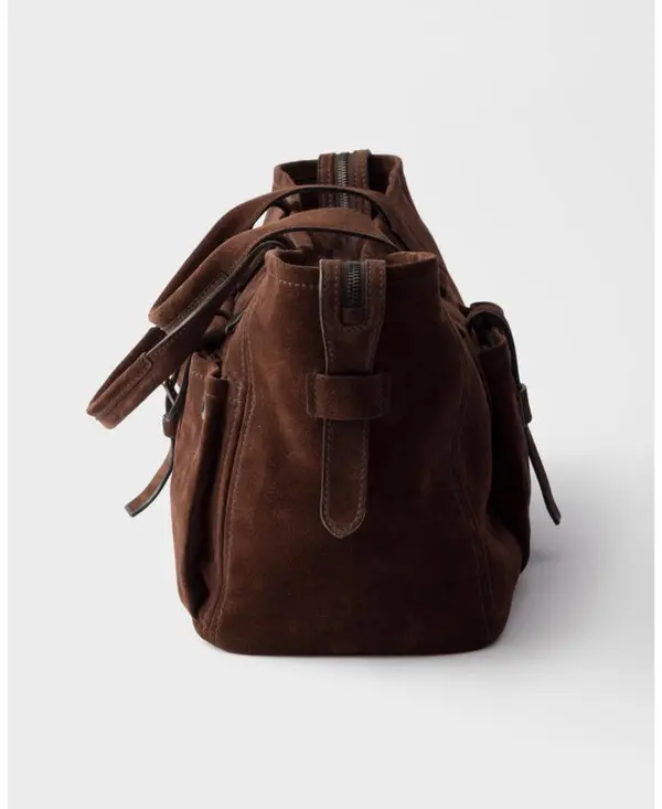 Prada Route Large Suede Tote Bag