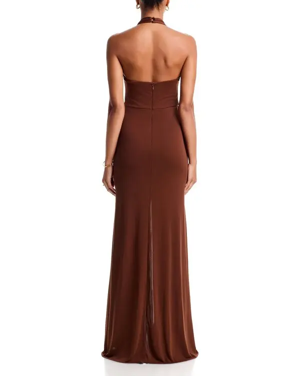 Cinq À Sept Kessan Gathered Halter Neck Maxi Dress