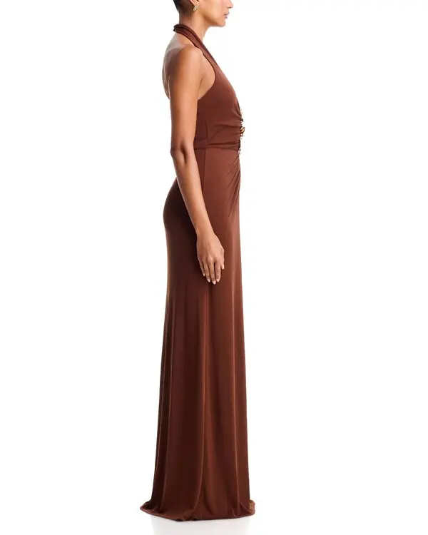 Cinq À Sept Kessan Gathered Halter Neck Maxi Dress