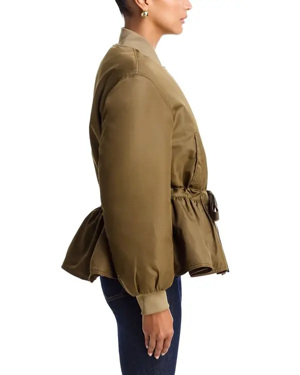 Cinq À Sept Valerina Peplum Hem Drawstring Coat