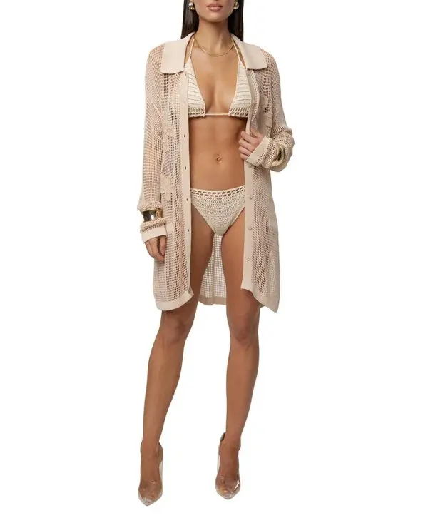 JLUXLABEL Solara Embroidered Button Up Top