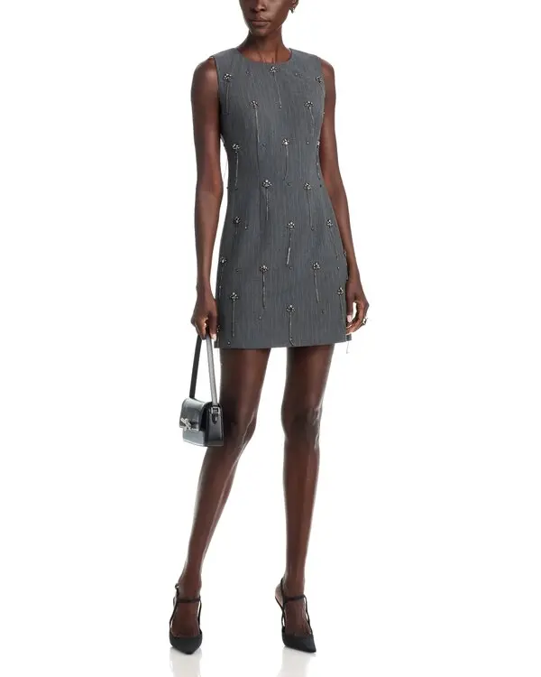 Kobi Halperin Embellished Pinstripe Mini Dress