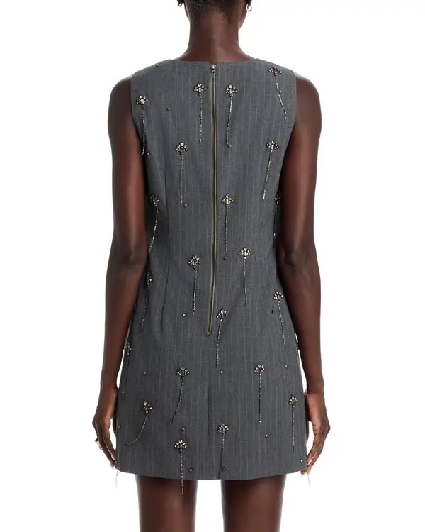 Kobi Halperin Embellished Pinstripe Mini Dress