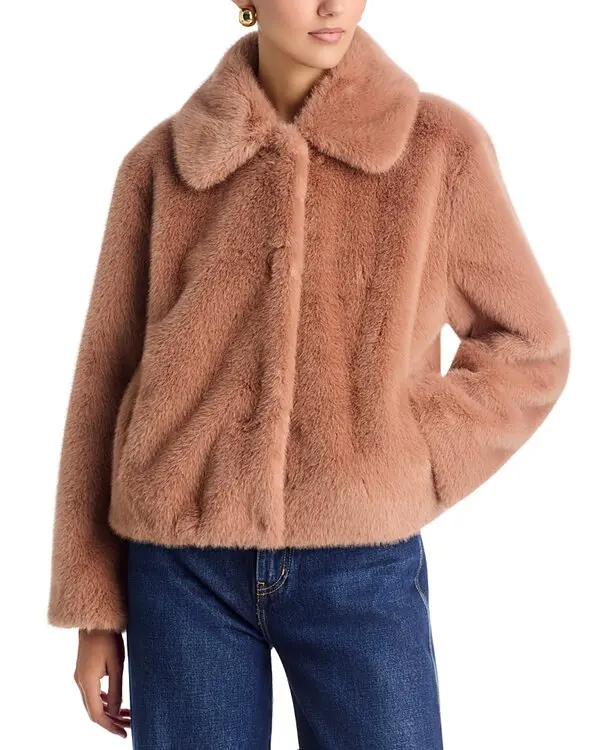 Kobi Halperin Tami Embellished Faux Fur Coat - Toffee