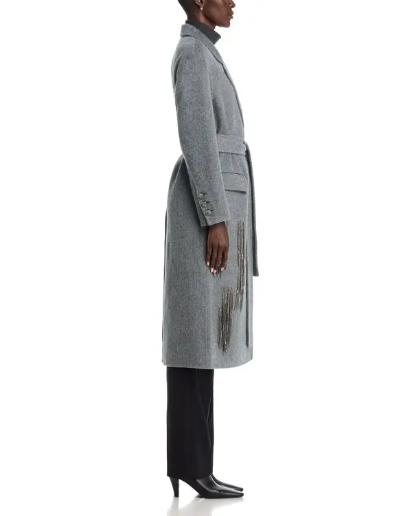 Kobi Halperin Sydni Wool Blend Embellished Fringe Coat