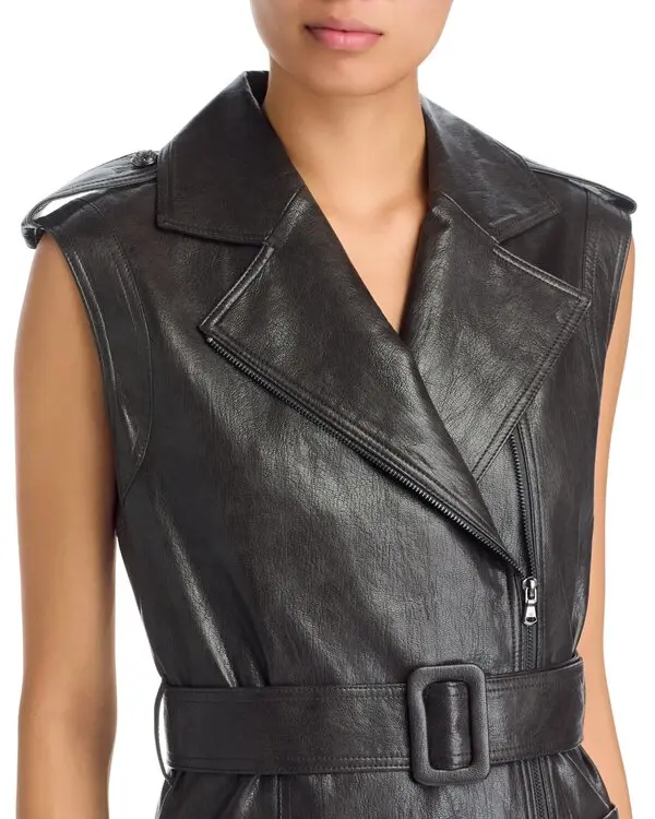 Kobi Halperin Alexis Belted Faux Leather Dress