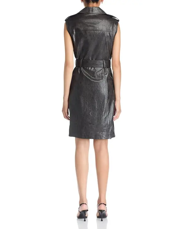 Kobi Halperin Alexis Belted Faux Leather Dress
