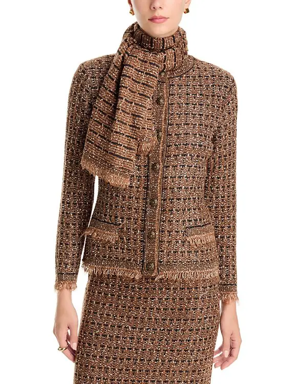 Kobi Halperin Faye Looped Fringe Cardigan - Toffee/white