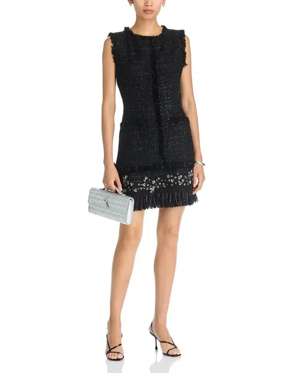 Kobi Halperin Rives Beaded Fringe Trim Dress