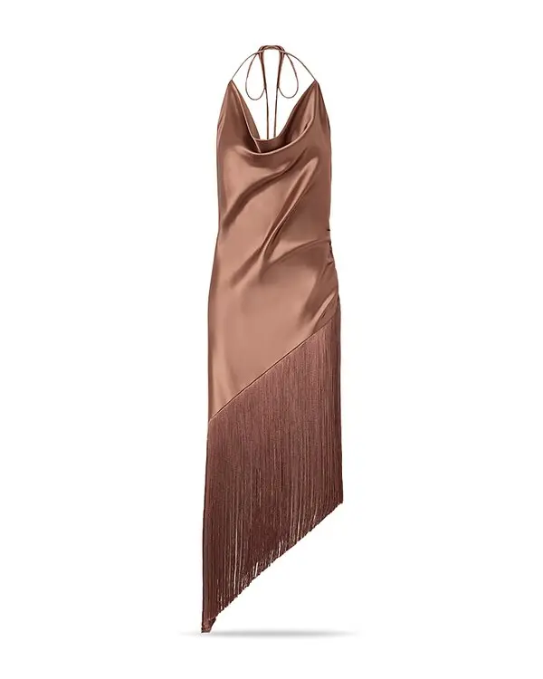Pinko Fringed Satin Halter Top - L