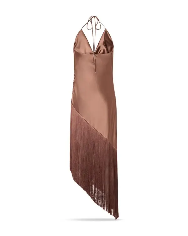 Pinko Fringed Satin Halter Top