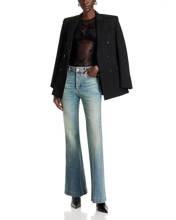 Alexander McQueen Cotton Stretch Flare Jeans