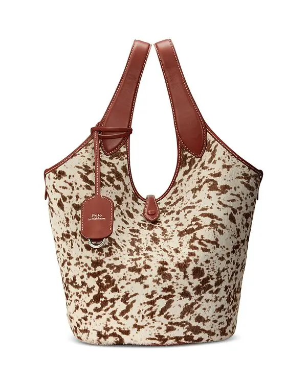 Polo Ralph Lauren Polo Play Calf Hair Tote Bag - Spotted Brown