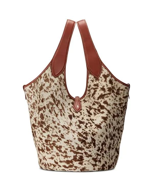 Polo Ralph Lauren Calf Hair Tote Bag - Spotted Brown