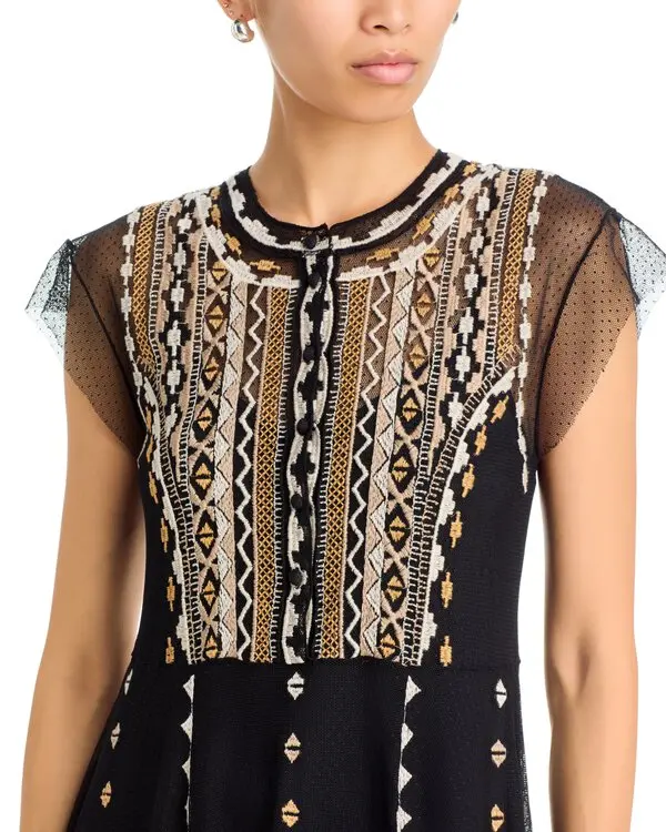 Johnny Was Luisella Mesh Midi Dress