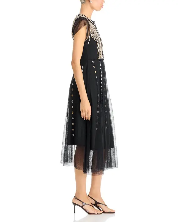Johnny Was Luisella Mesh Midi Dress