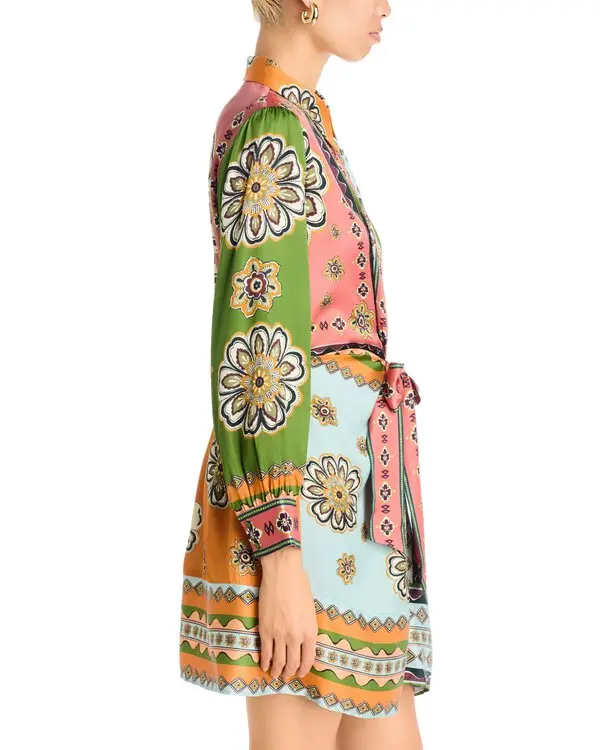 Johnny Was Maxima Tie Waist Mini Shirtdress