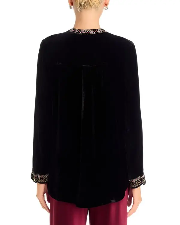 Johnny Was Velvet Henley Neck Tunic